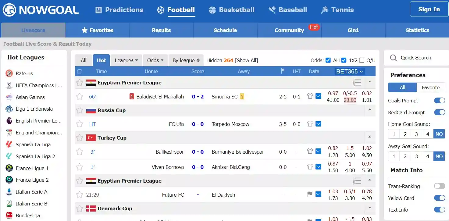 Nowgoal - Canlı Futbol Skor Sonuçları, Gerçek Zamanlı Güncellemeler